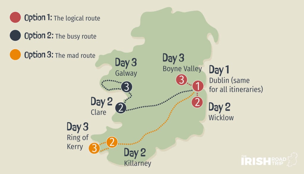 3 Days in Ireland from Dublin (3 Different Itineraries)