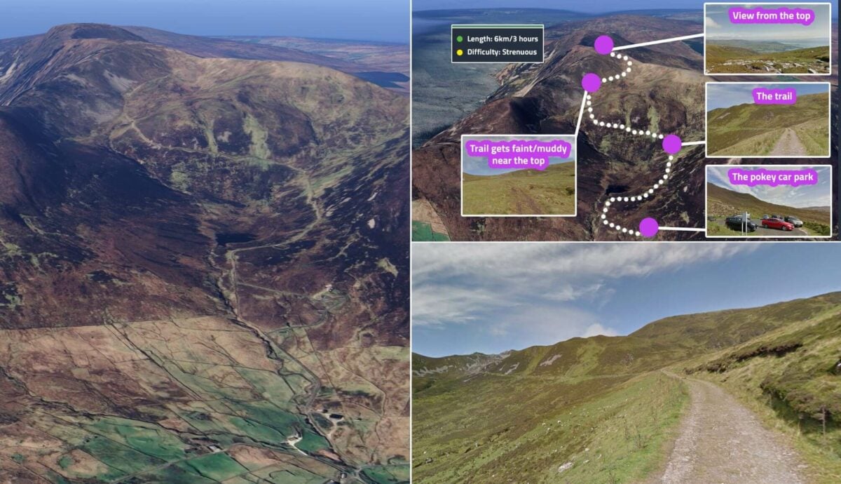 Slieve League Pilgram's Path: Parking + Trail Map